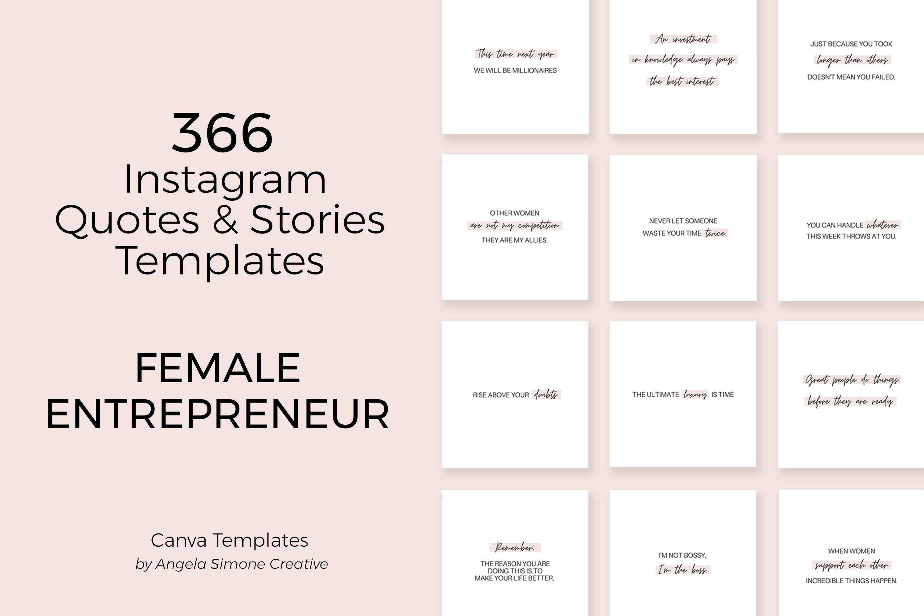 Editable Inspirational Quotes Posts for Instagram in Neutral | Etsy