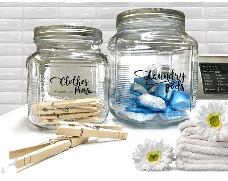 Custom Laundry Decal: Vinyl Canister Labels, Organization - Etsy