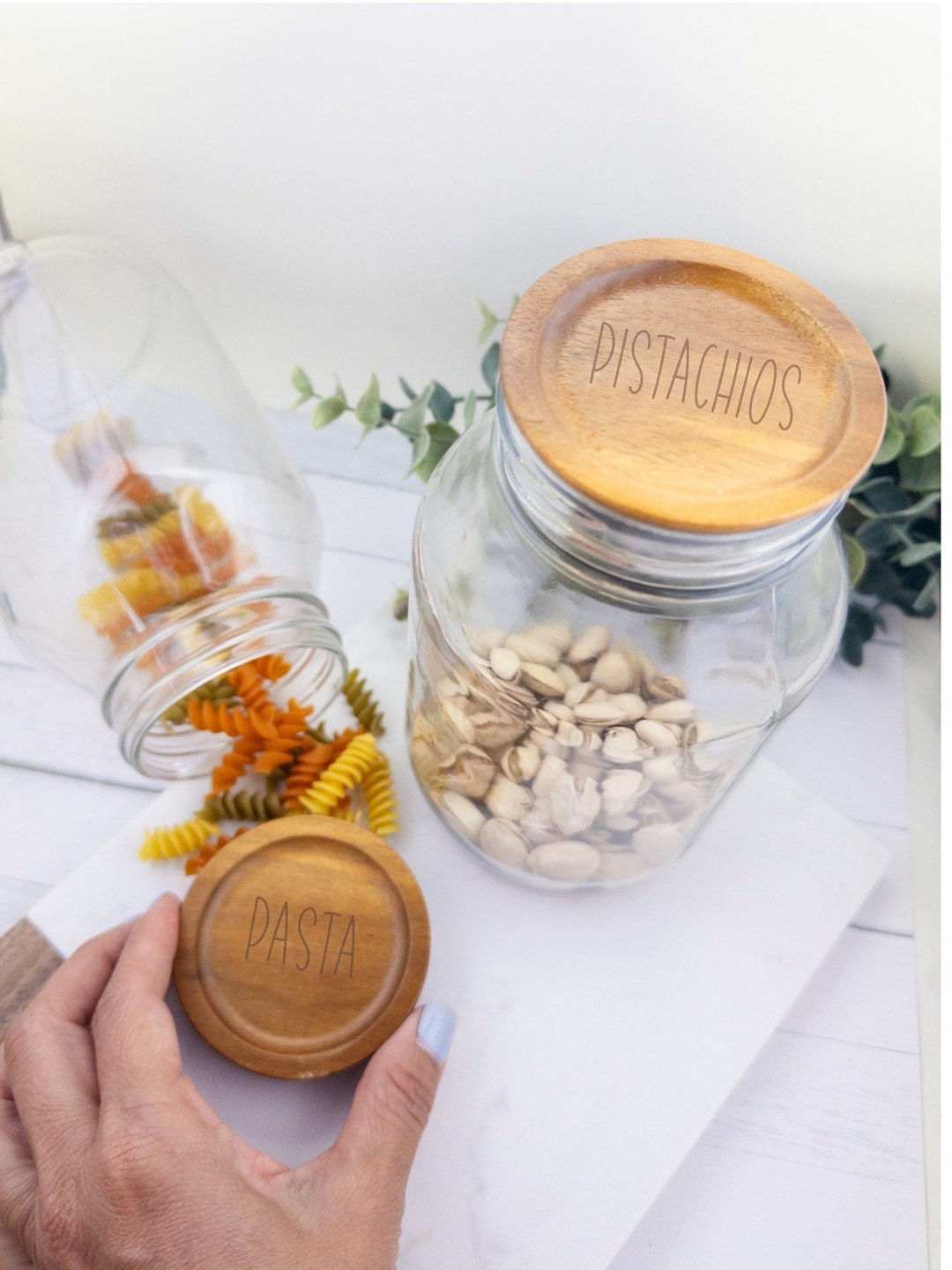 Engraved Pantry Organizing Glass Jars, Customizable Pantry Containers ...