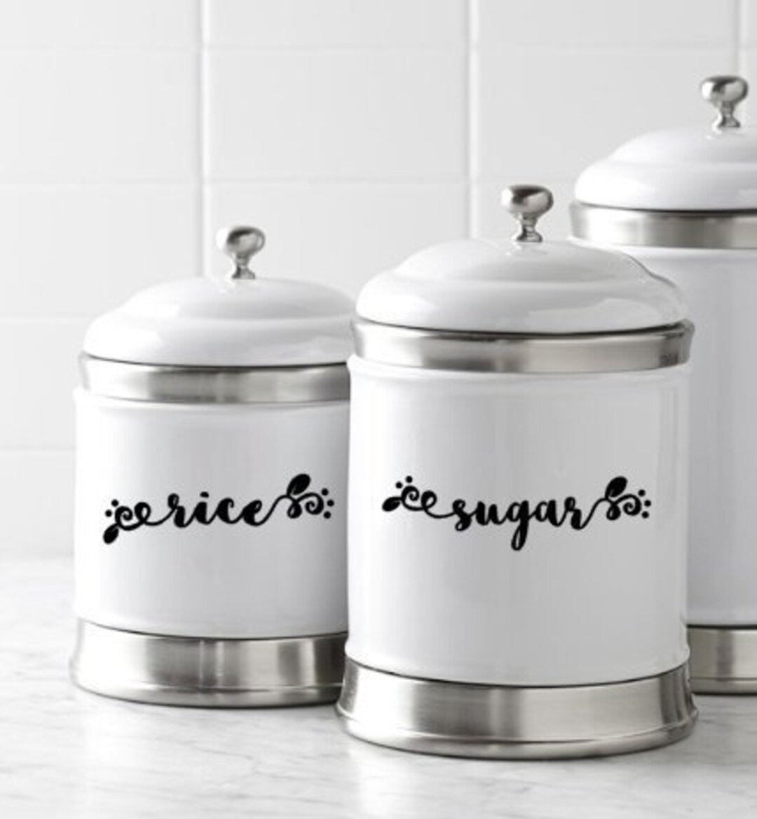 Custom Pantry Labels: Vinyl Kitchen Canister Decals - Etsy