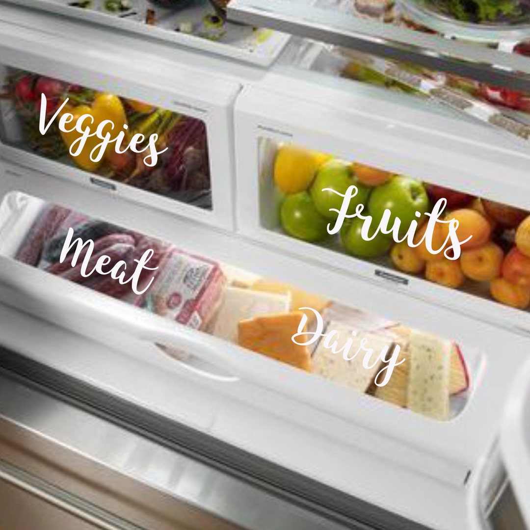 Custom Fridge Drawer Labels | Waterproof Vinyl Kitchen Organization ...