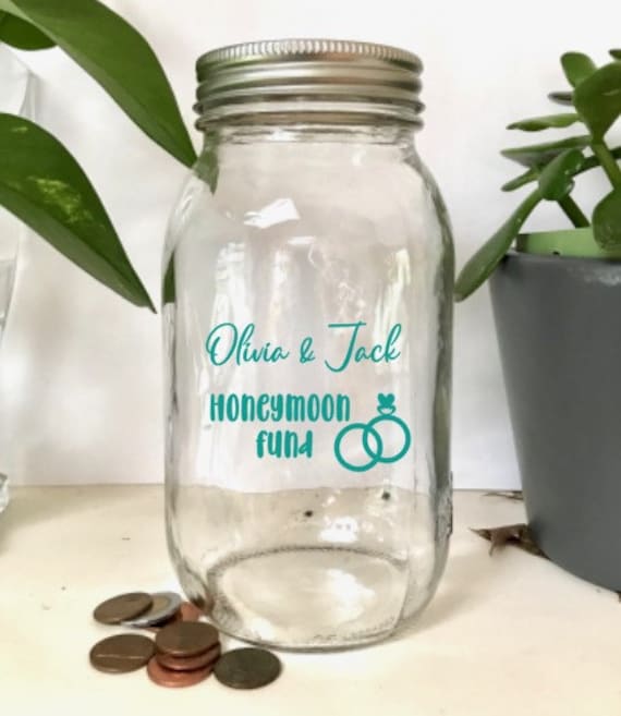 Honeymoon fund Wedding fund jar honeymoon jar saving fund | Etsy