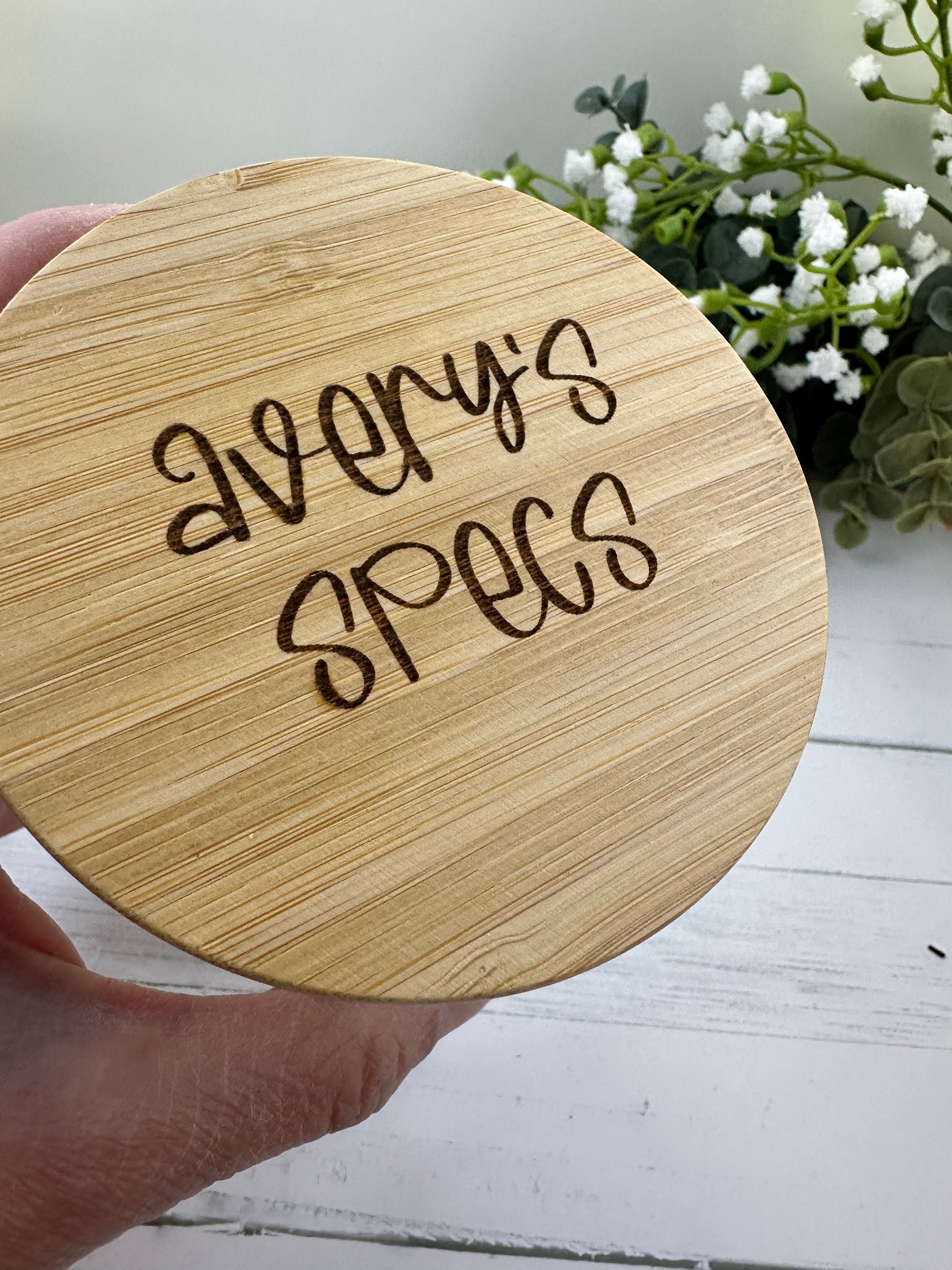 Personalized Candy Jar: Engraved Bamboo Lid, Custom Vinyl Design - Etsy