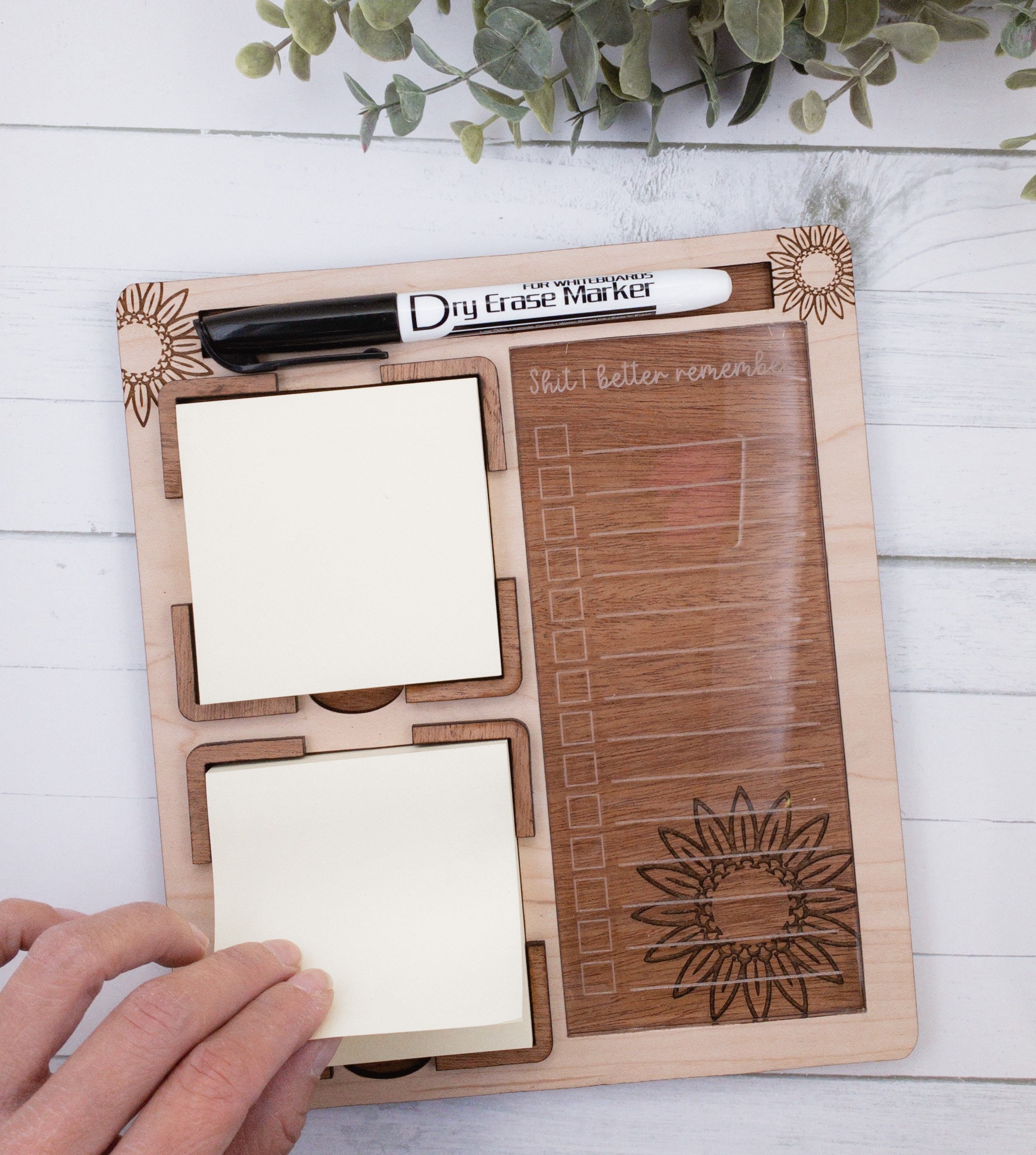 Dry Erase and Sticky Note Desk Pad, Sticky Note Holder, Desk Organizer ...
