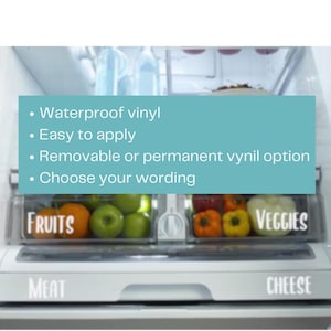 Custom Fridge Drawer Labels | Waterproof Vinyl Labels/ Kitchen ...