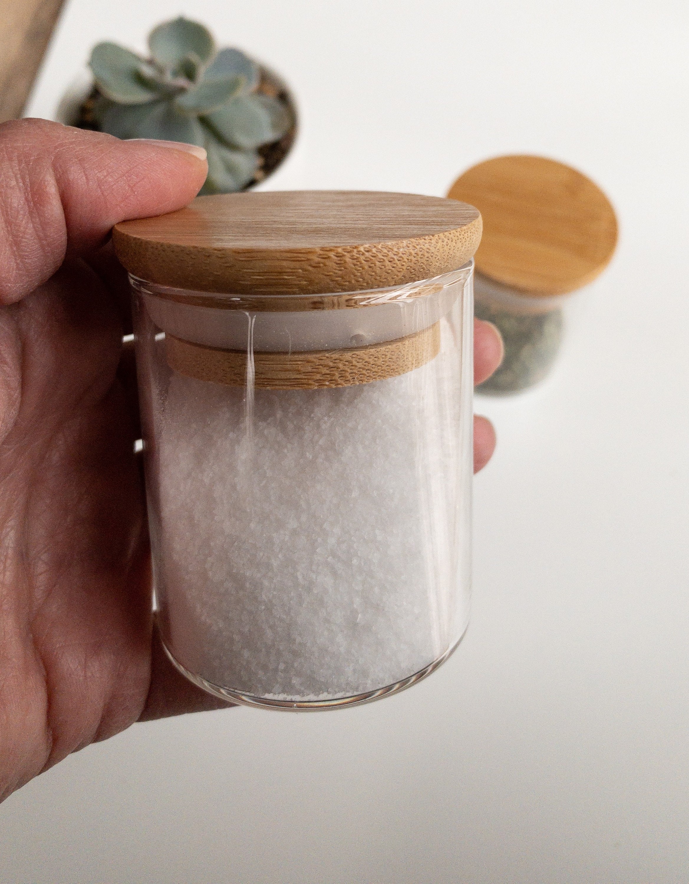 Personalized Spice Jars: Laser Engraved Bamboo Lid, Glass Pantry ...