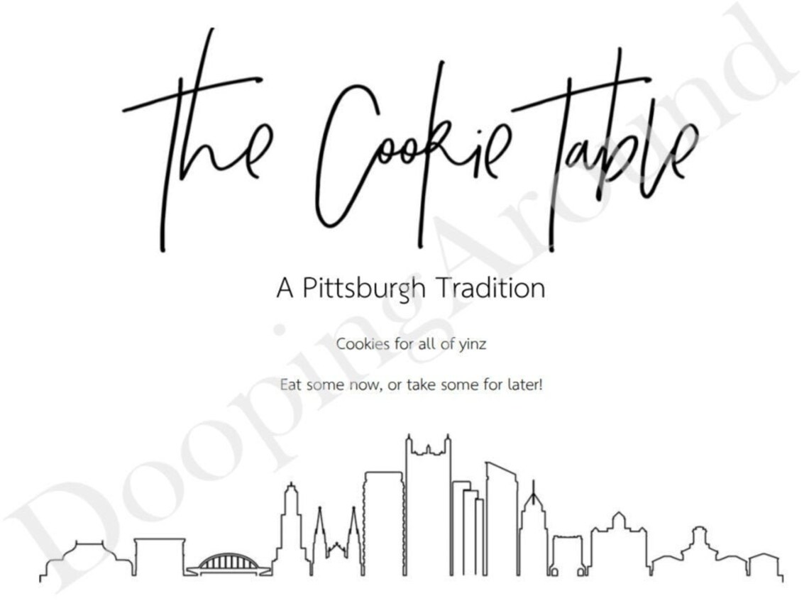 Pittsburgh Cookie Table Sign Digital Download 8 X 10 - Etsy