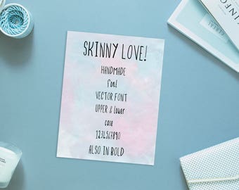 Skinny font | Etsy