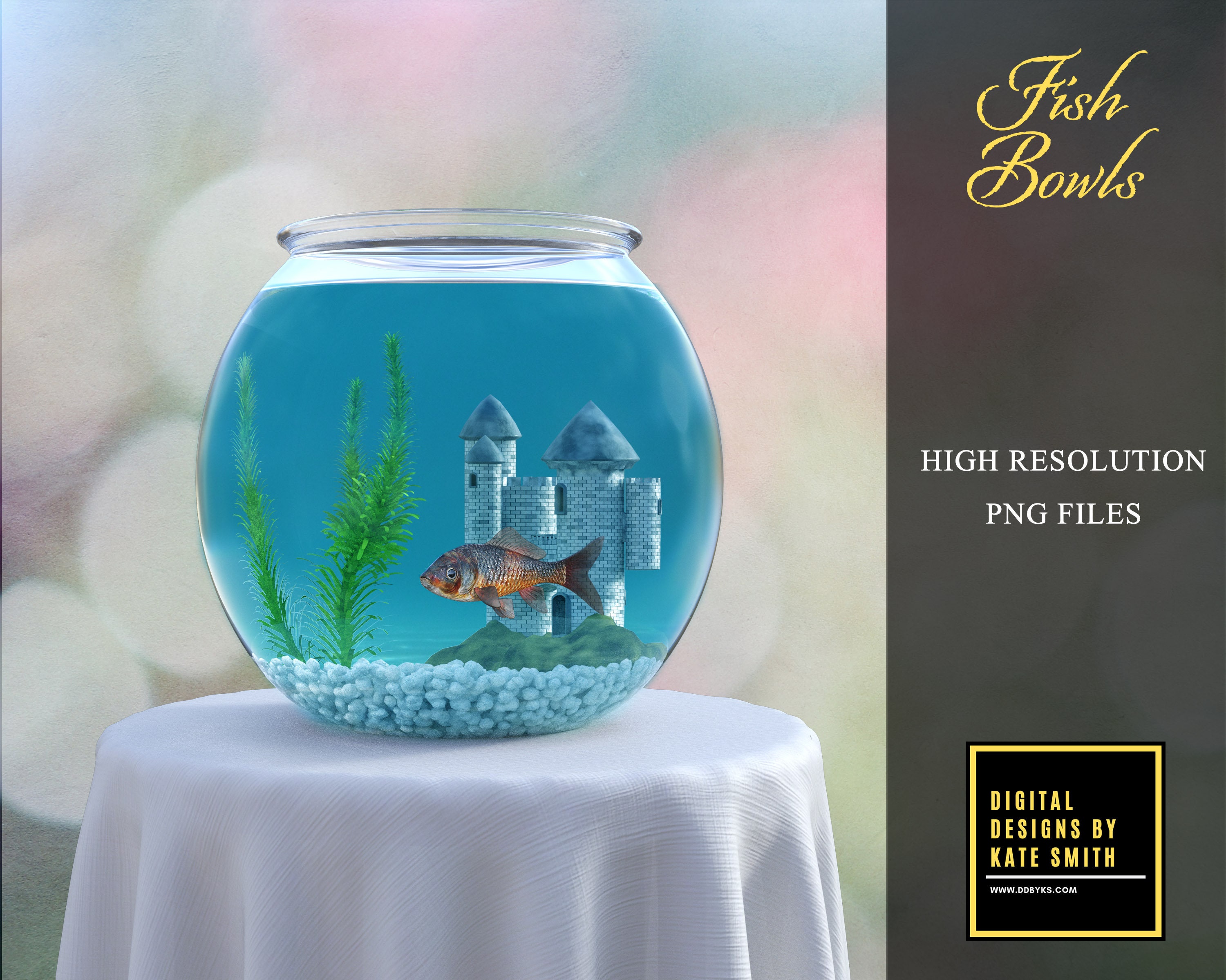 Goldfish In A Bowl With Castle