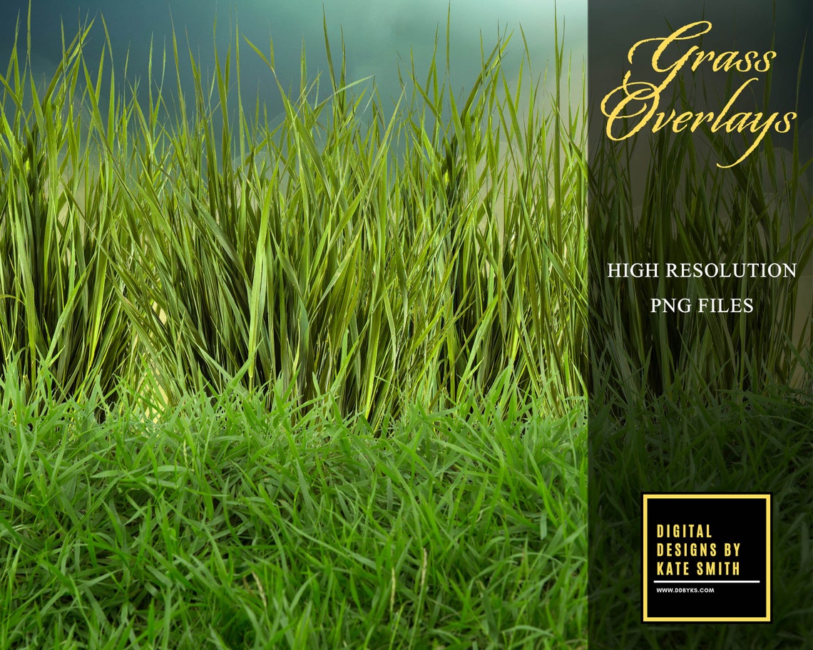 Grass Overlays Separate PNG Files High Resolution Instant | Etsy