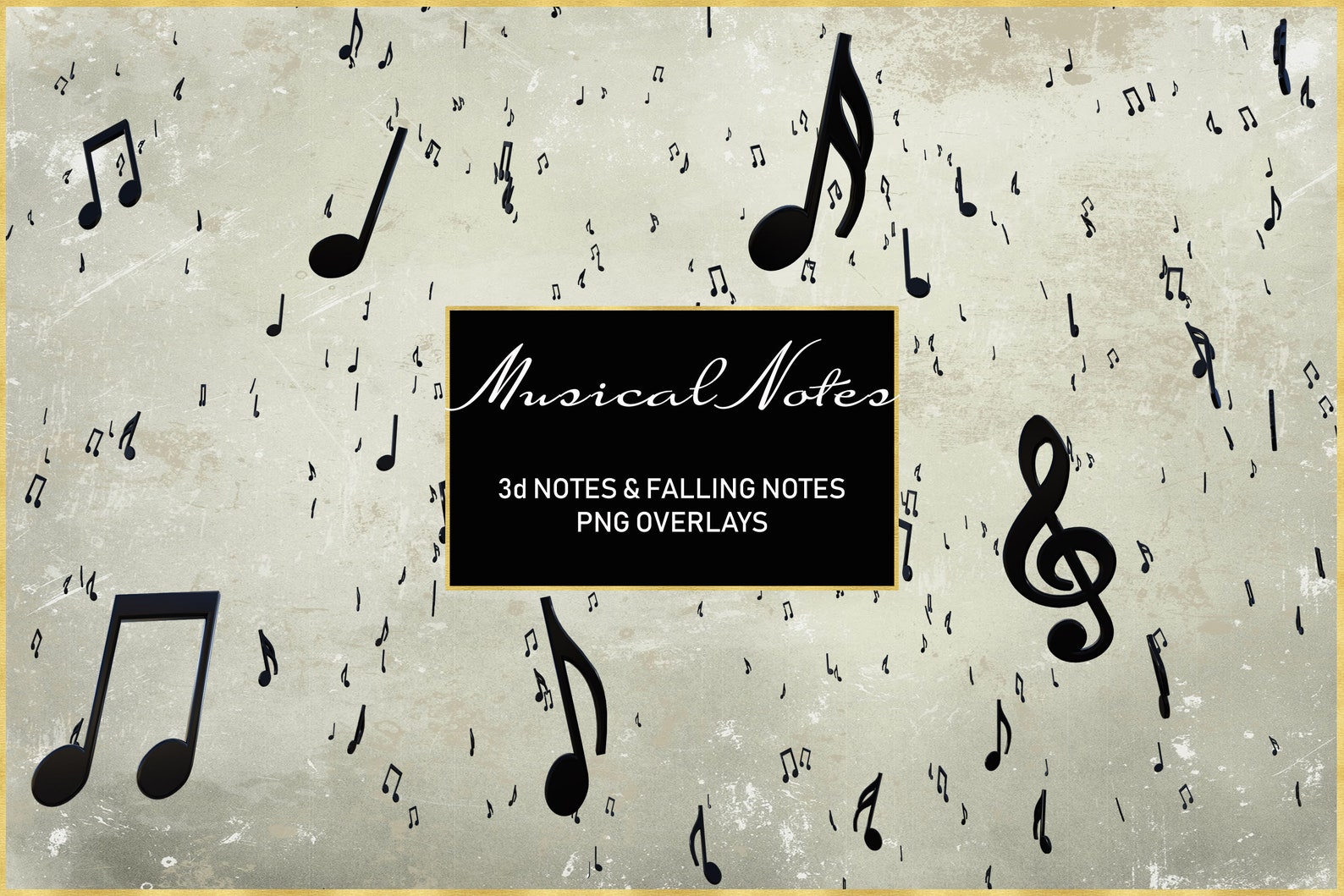 Musical Notes Overlays Separate PNG Files High Resolution | Etsy