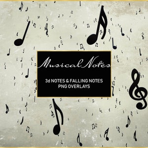 Musical Notes Overlays Separate PNG Files High Resolution - Etsy