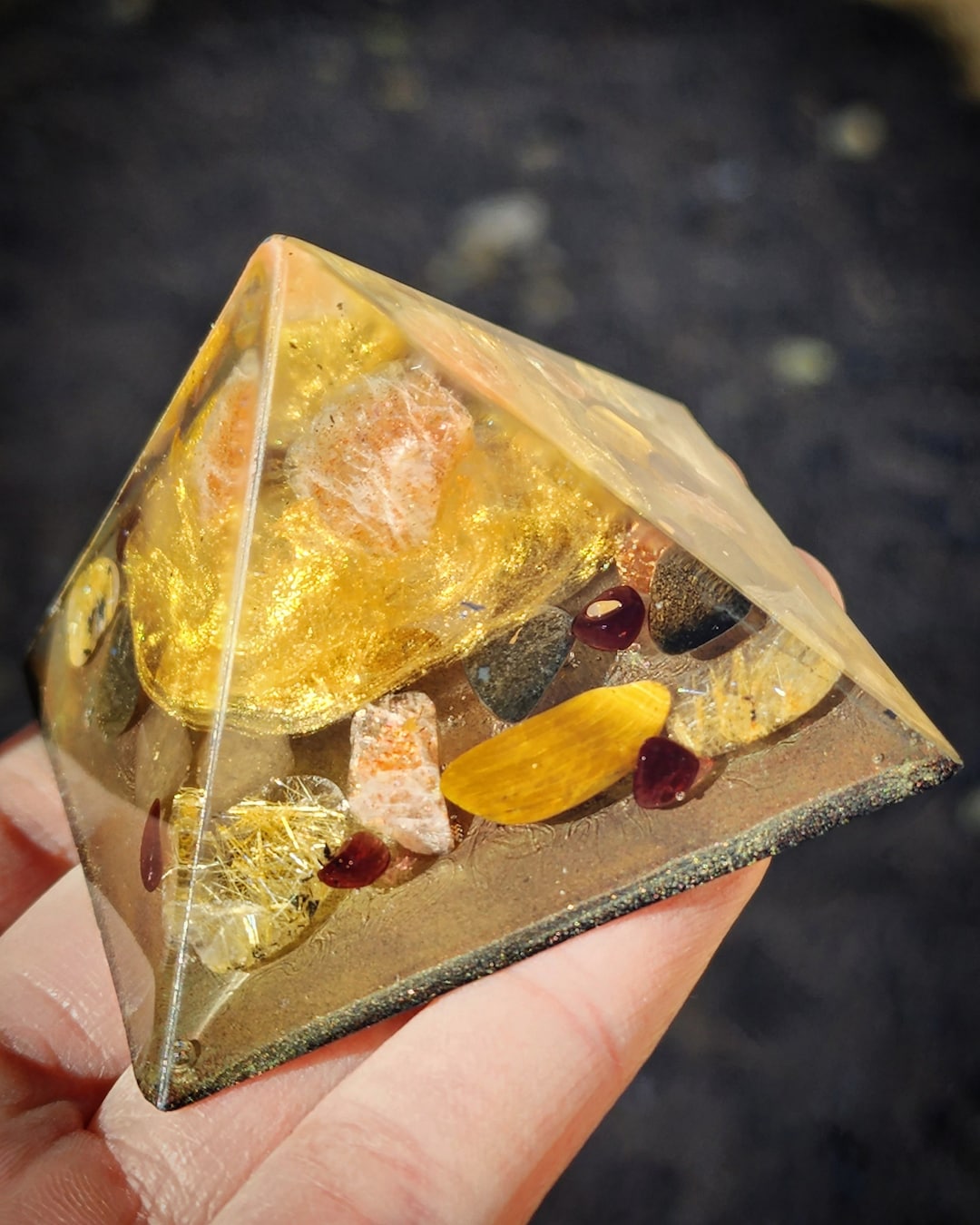 Sunstone Empowerment Orgonite Pyramid - Etsy