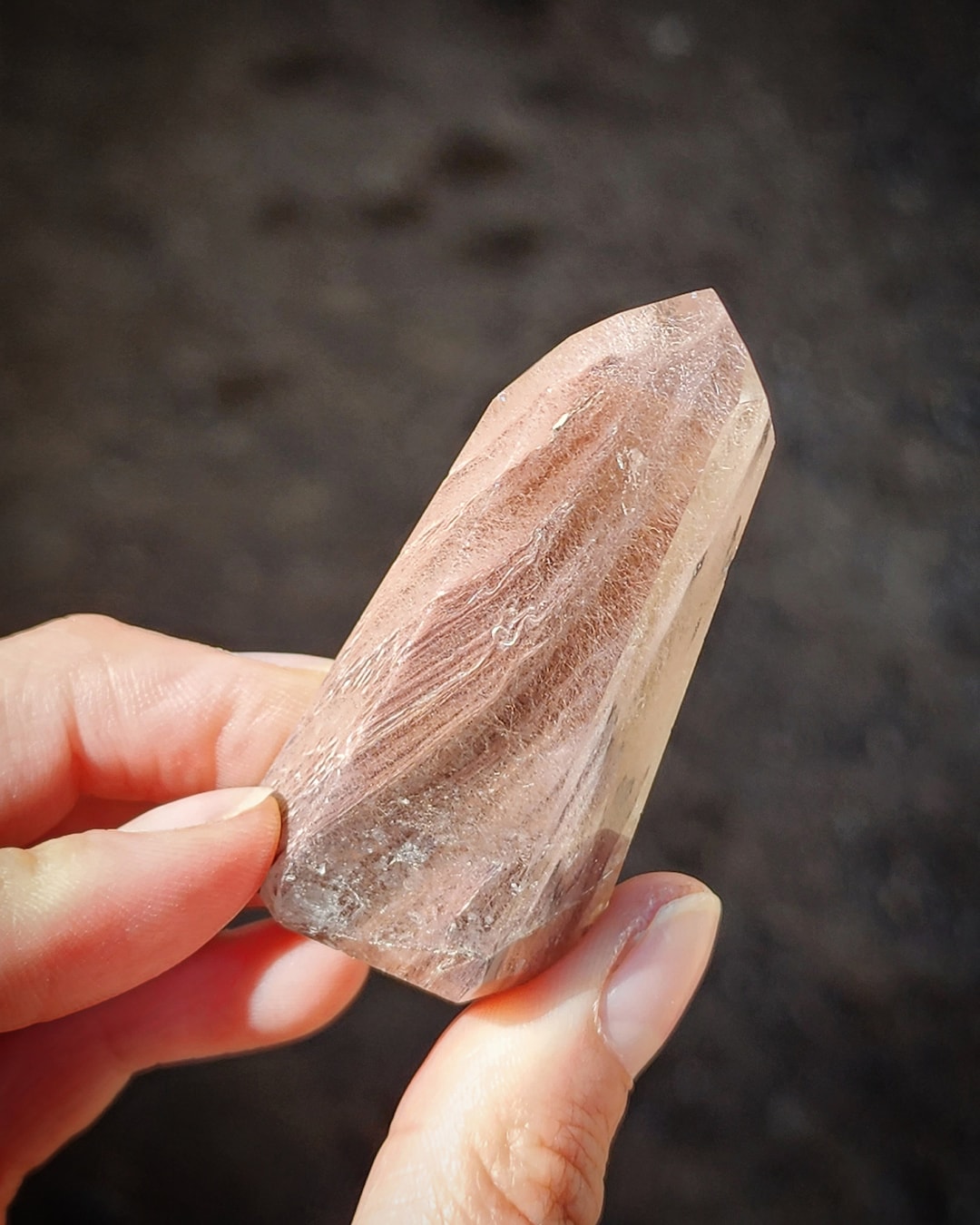 Angel Phantom Quartz Generator- Amphibole Quartz- Hematite, Limonite ...