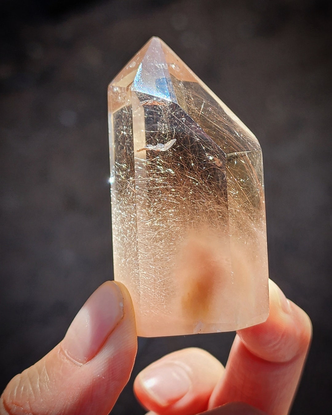 Angel Phantom Quartz Generator- Amphibole Quartz- Hematite, Limonite ...