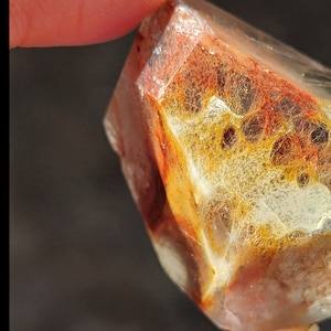 Angel Phantom Quartz Bubble- Amphibole Quartz- Hematite, Limonite ...