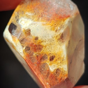 Angel Phantom Quartz Bubble- Amphibole Quartz- Hematite, Limonite ...