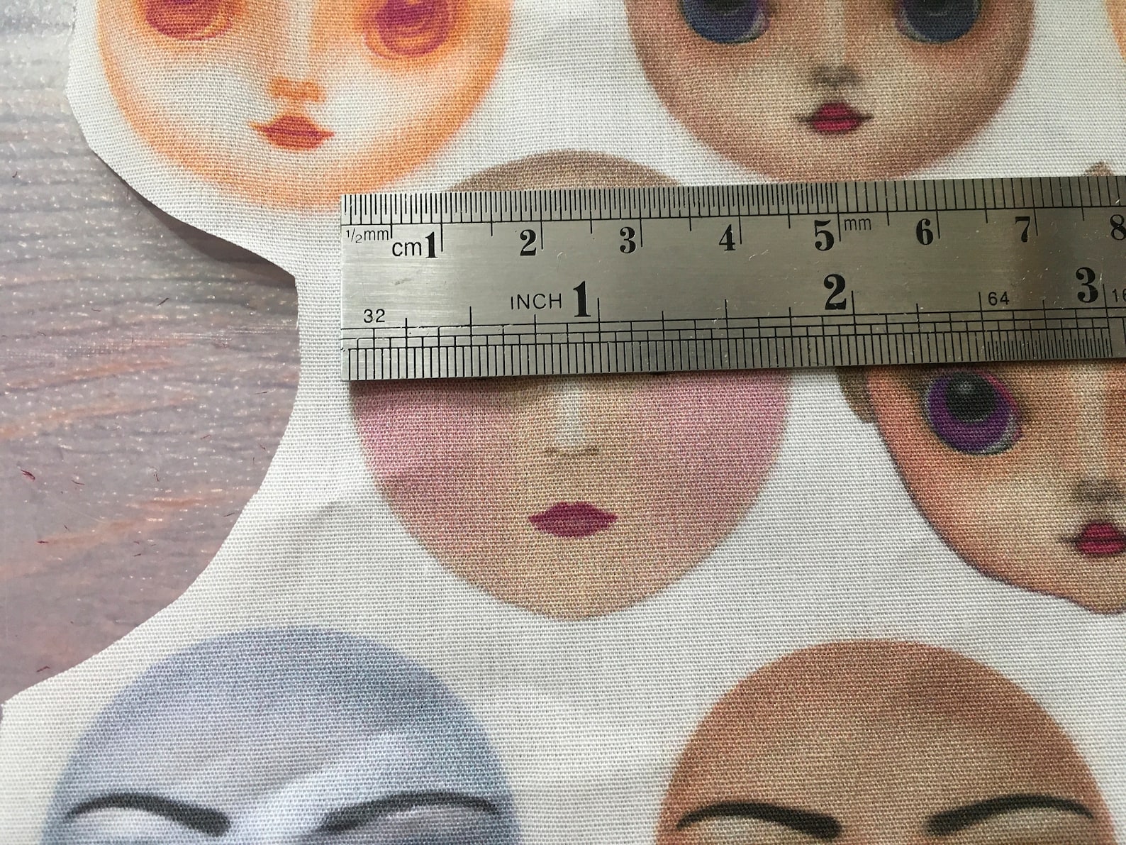 Cotton Cloth Fabric Printed Doll Faces for Art Dolls Collage Badge ...
