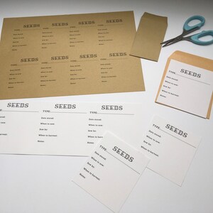 Printable Seed Packet Labels, Printable Seed Envelope Labels, Tags for ...
