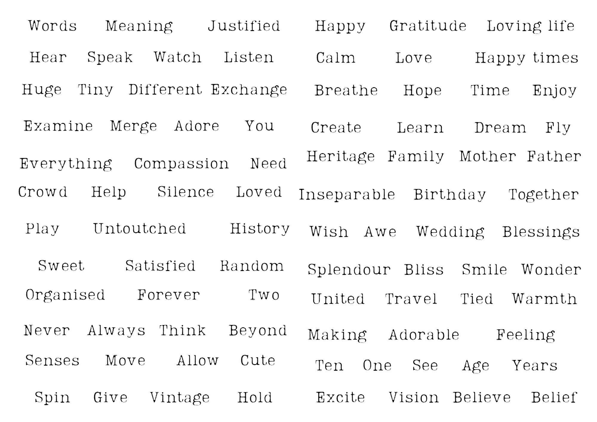 Printable Journal Words, Vintage Type Printable Words for Ephemera ...