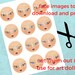 Printable Doll Faces for Making Art Dolls, Whimsical Female Face for ...