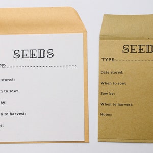 Printable Seed Packet Labels, Printable Seed Envelope Labels, Tags for ...