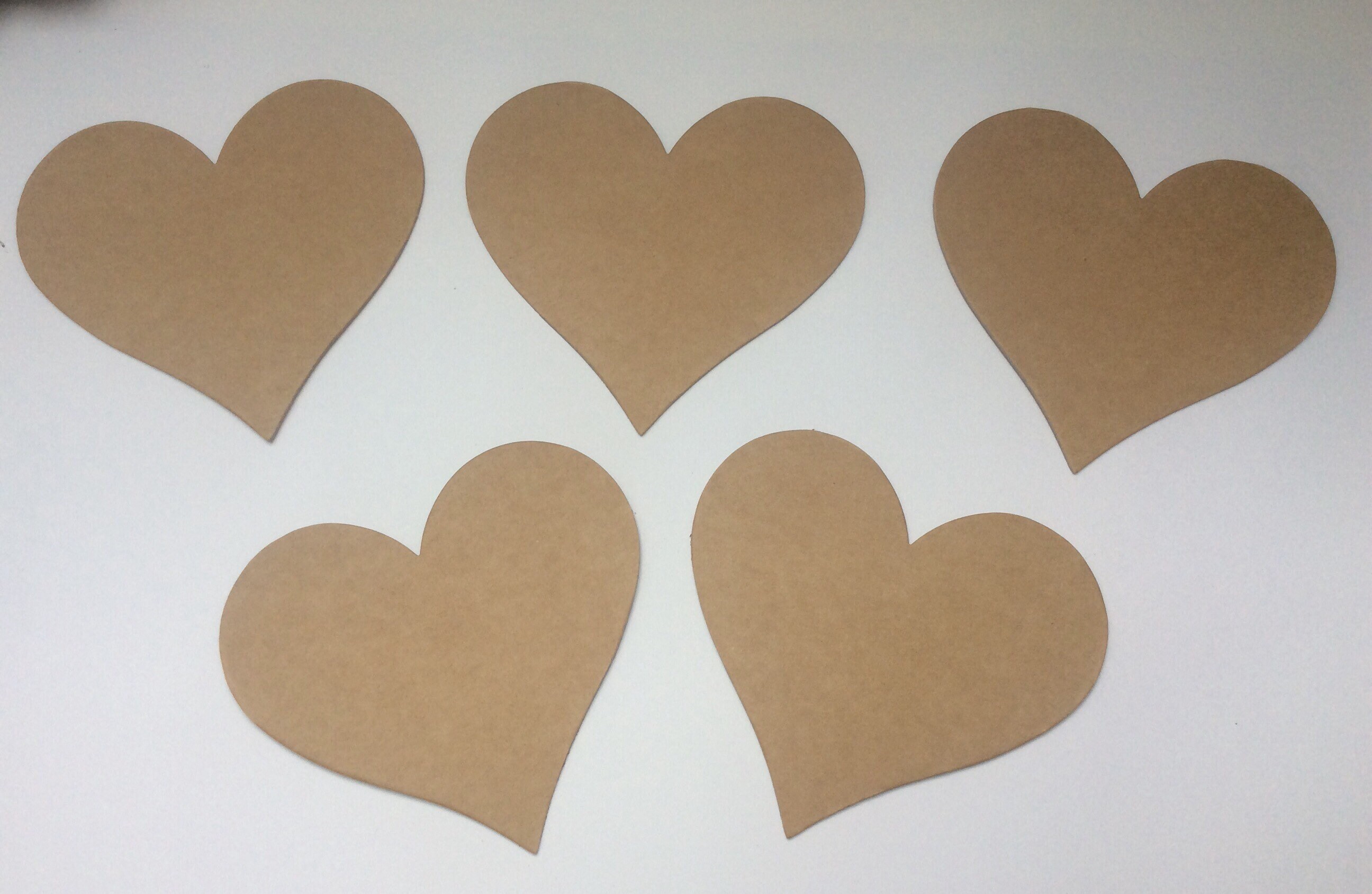 Mountboard Die Cut Heart Shapes for Crafts, Large Kraft Card Hearts ...