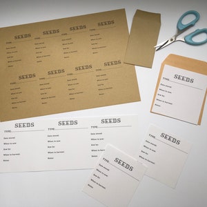 Printable Seed Packet Labels, Printable Seed Envelope Labels, Tags for ...