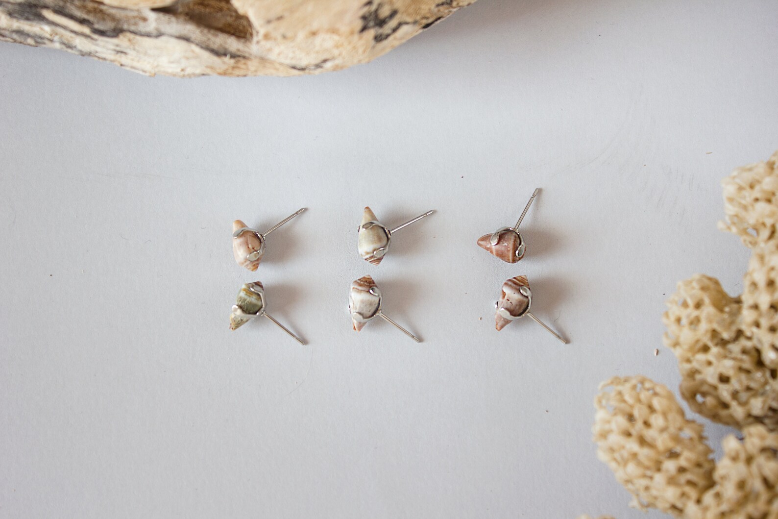 Mermaid Tiny Shell Studs, Minimal Everyday Beach Jewelry, Natural ...