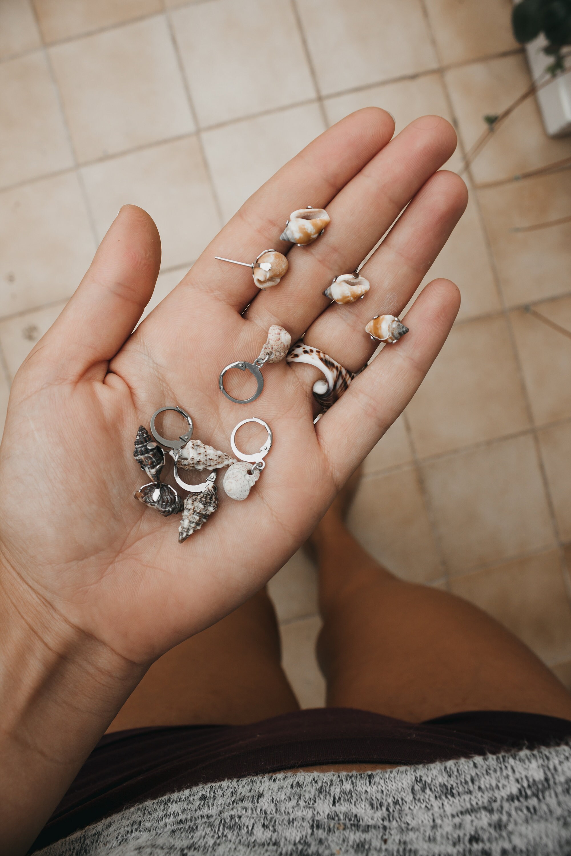 Mermaid Tiny Shell Studs, Minimal Everyday Beach Jewelry, Natural ...