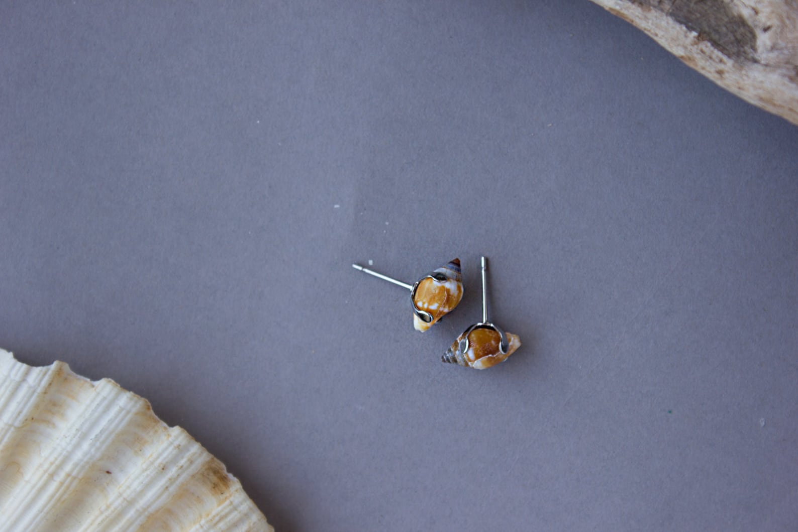 Mermaid Tiny Shell Studs, Minimal Everyday Beach Jewelry, Natural ...