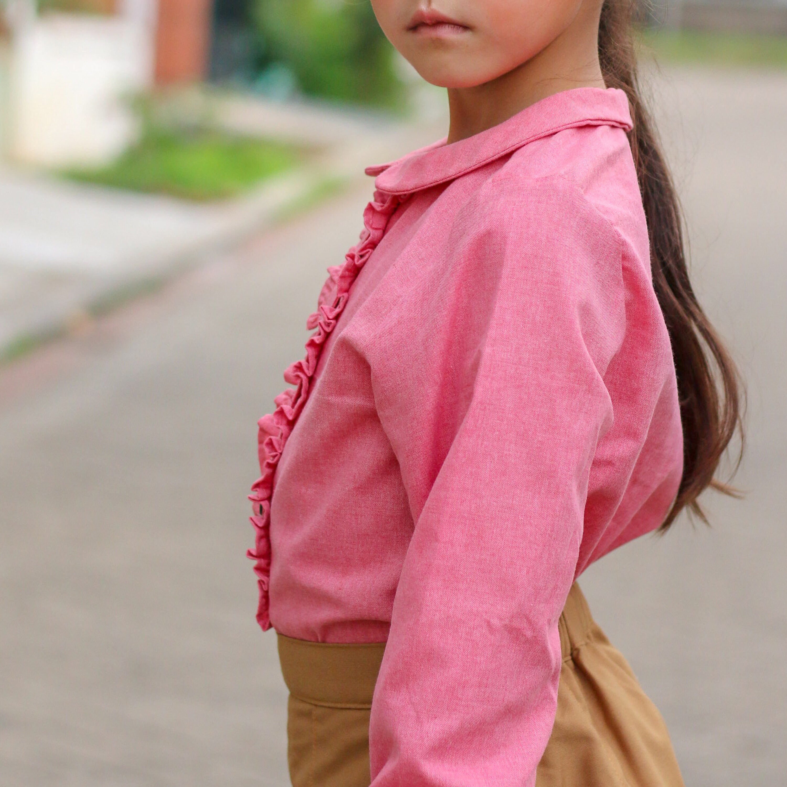 Baby and Girl Button-down Blouse with Peter Pan Collar Long | Etsy