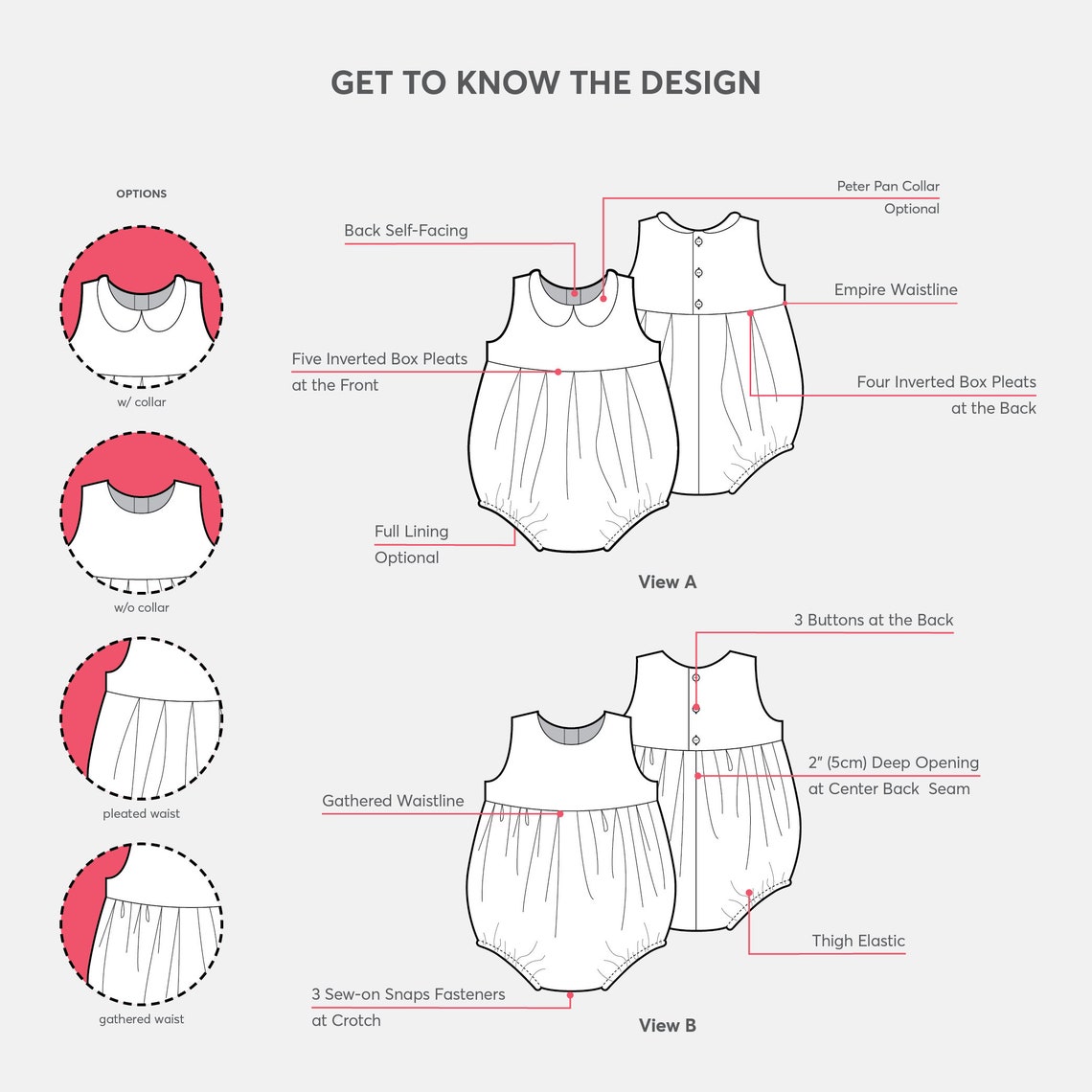 Baby Romper PDF Sewing Pattern Instant Download Collarless - Etsy