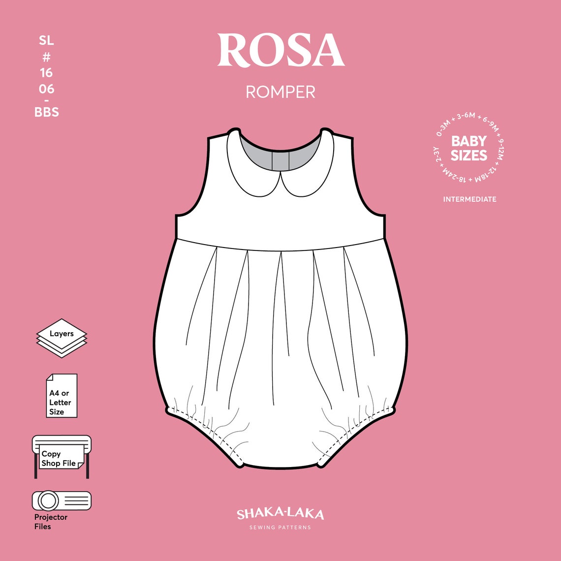 Baby Romper PDF Sewing Pattern Instant Download Collarless - Etsy