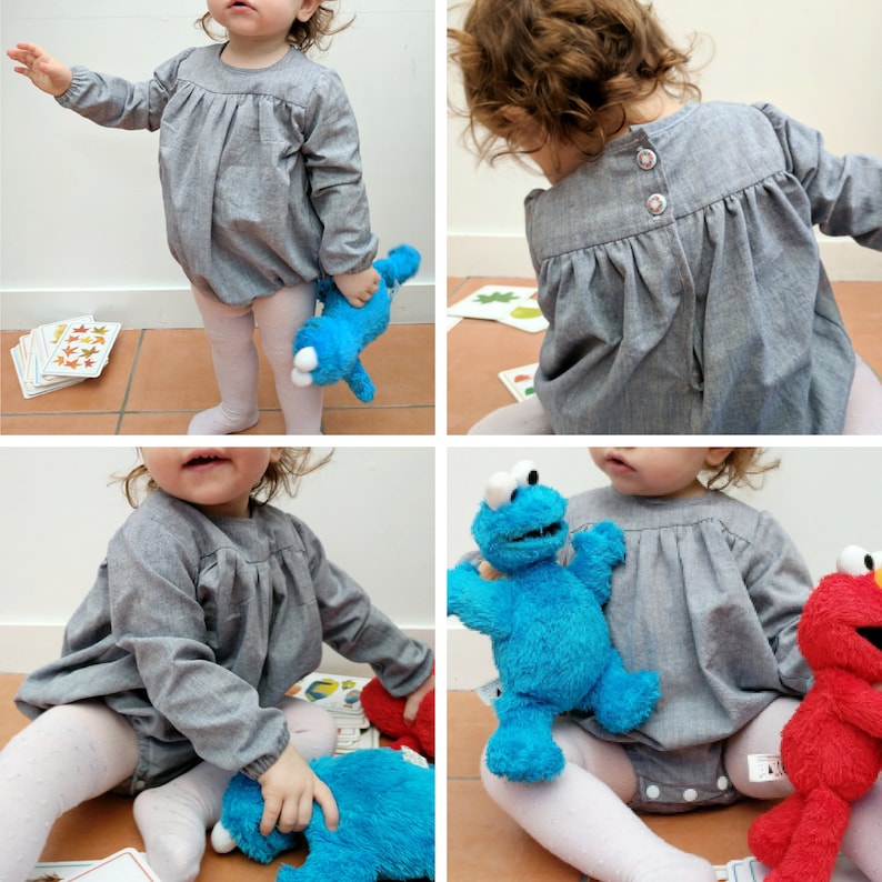Baby Romper PDF Sewing Pattern Instant Download Long or - Etsy Australia
