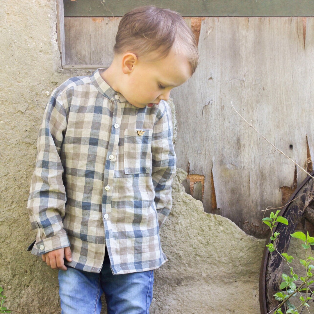 Baby and Boy Shirt PDF Sewing Pattern – With Band Collar – Grandad ...