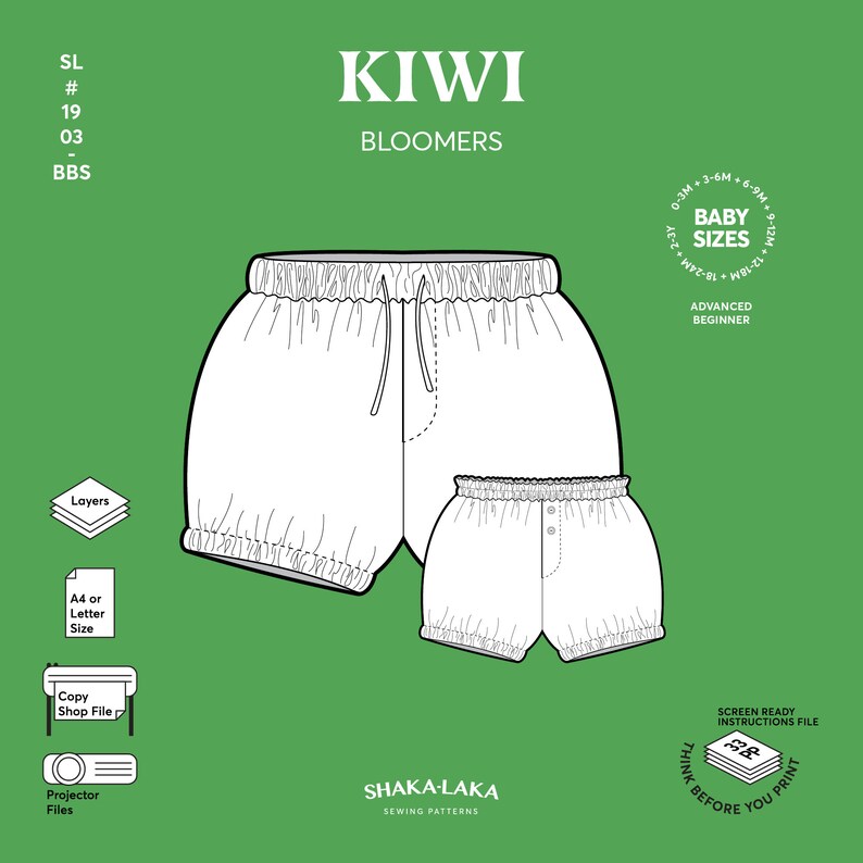 Baby Bloomers PDF Sewing Pattern Ruffled Waistband With | Etsy