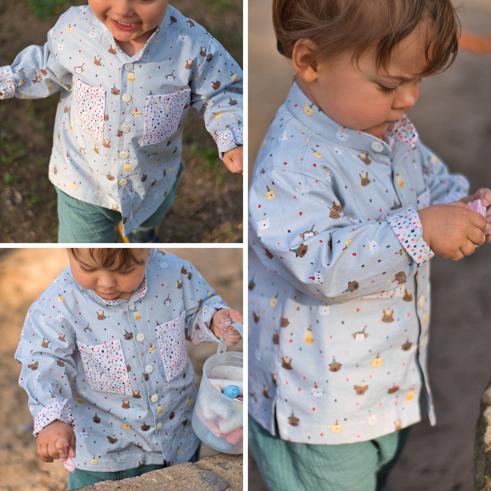 Baby and Boy Shirt PDF Sewing Pattern With Band Collar - Etsy