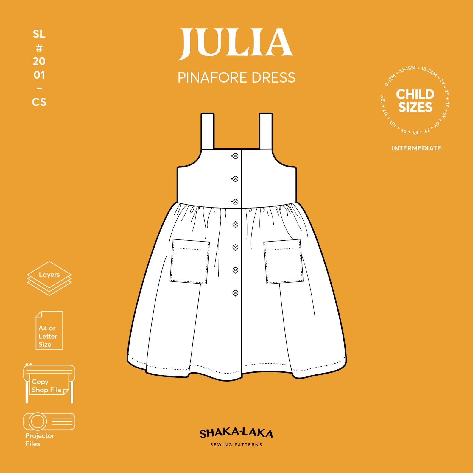 Baby and Girl Pinafore Dress Sewing Pattern With Front Pockets - Etsy