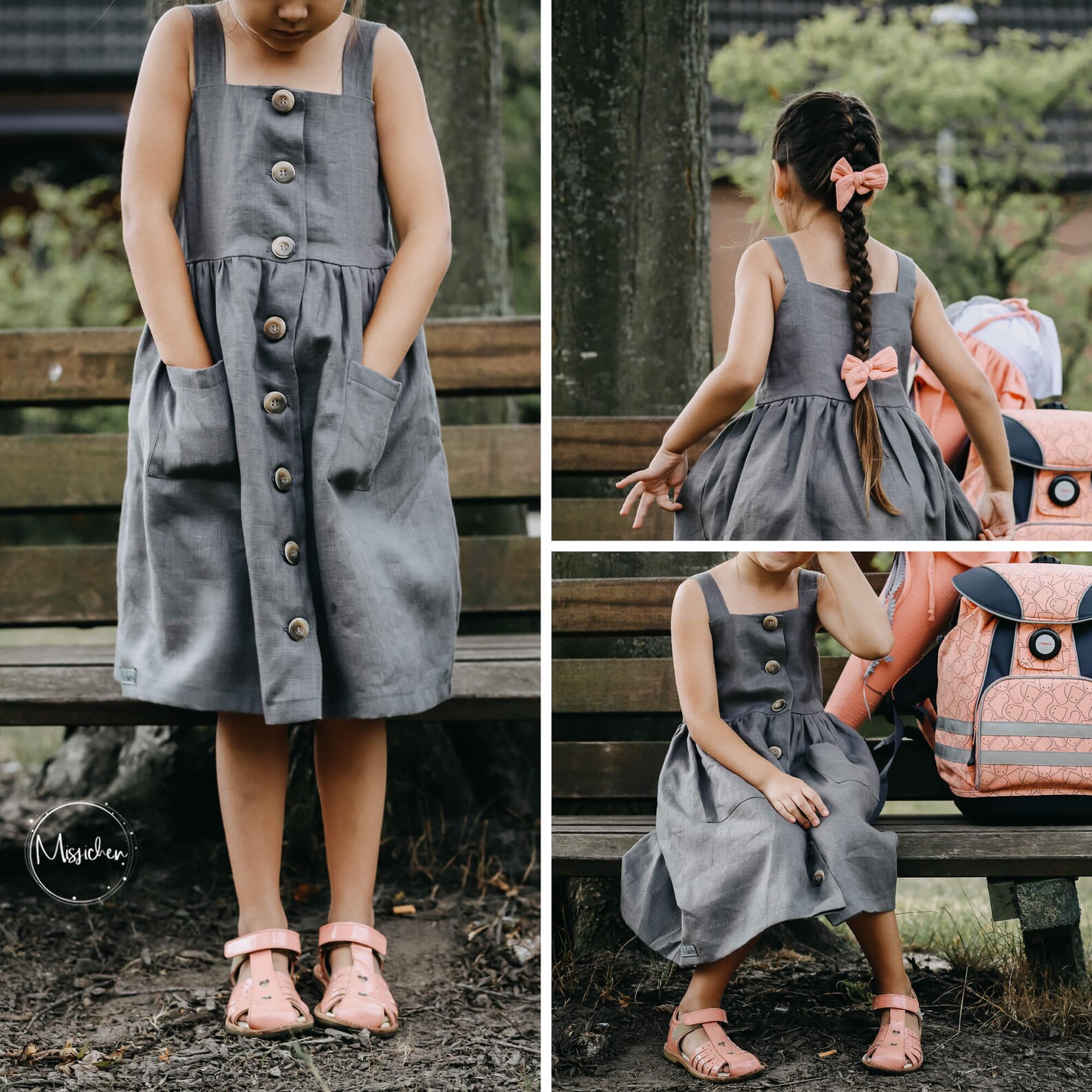 Girl Pinafore Dress Pattern With Front Pockets and Front - Etsy