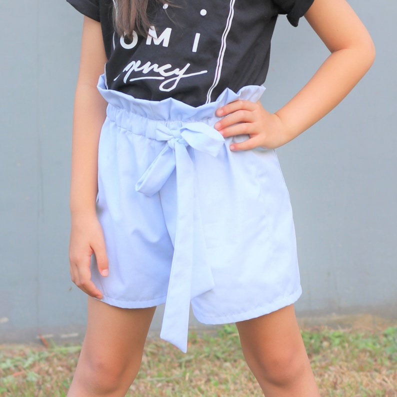 Girl Shorts Sewing Pattern Paper Bag High Waist PDF - Etsy Nederland