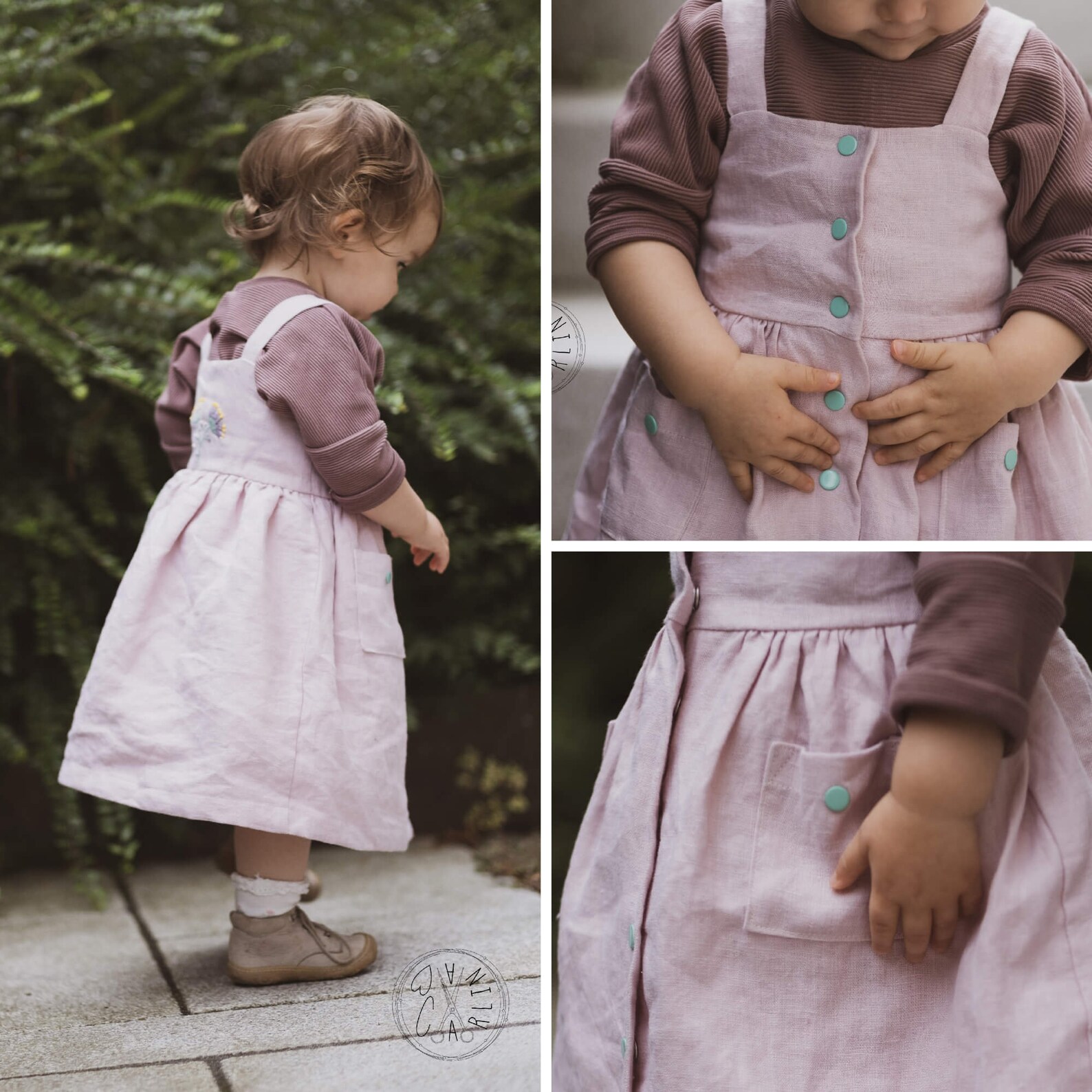 Girl Pinafore Dress Pattern With Front Pockets and Front - Etsy