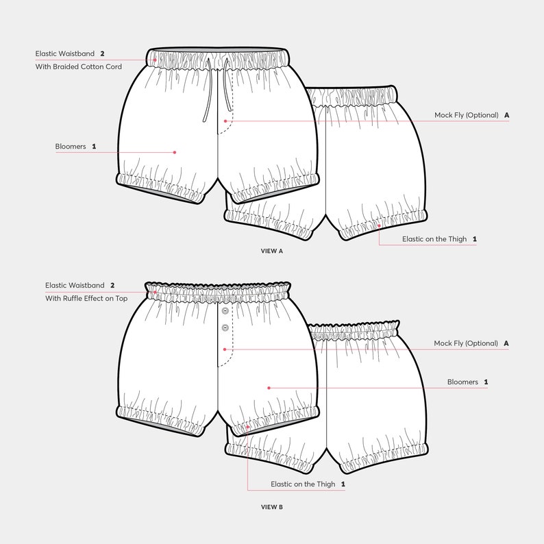 Baby Bloomers PDF Sewing Pattern With Optional Mock Fly - Etsy