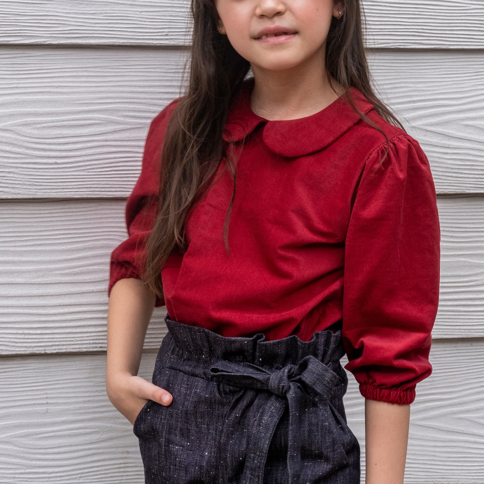 Baby and Girl Peter Pan Collar Blouse With Puff Sleeves | Etsy
