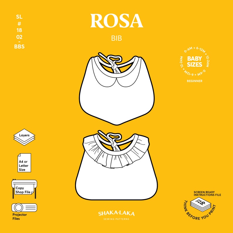 Baby Bib PDF Sewing Pattern – Peter Pan Collar or Ruffled Collar ...