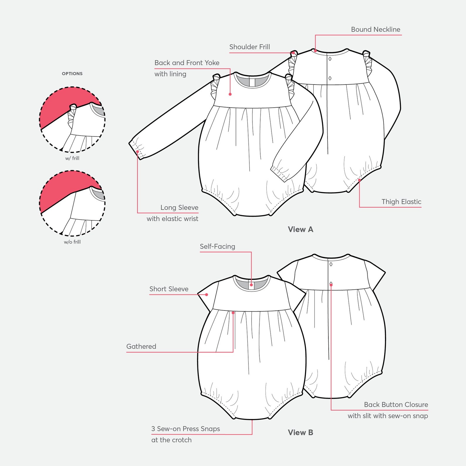 Baby Romper PDF Sewing Pattern Instant Download Long or - Etsy