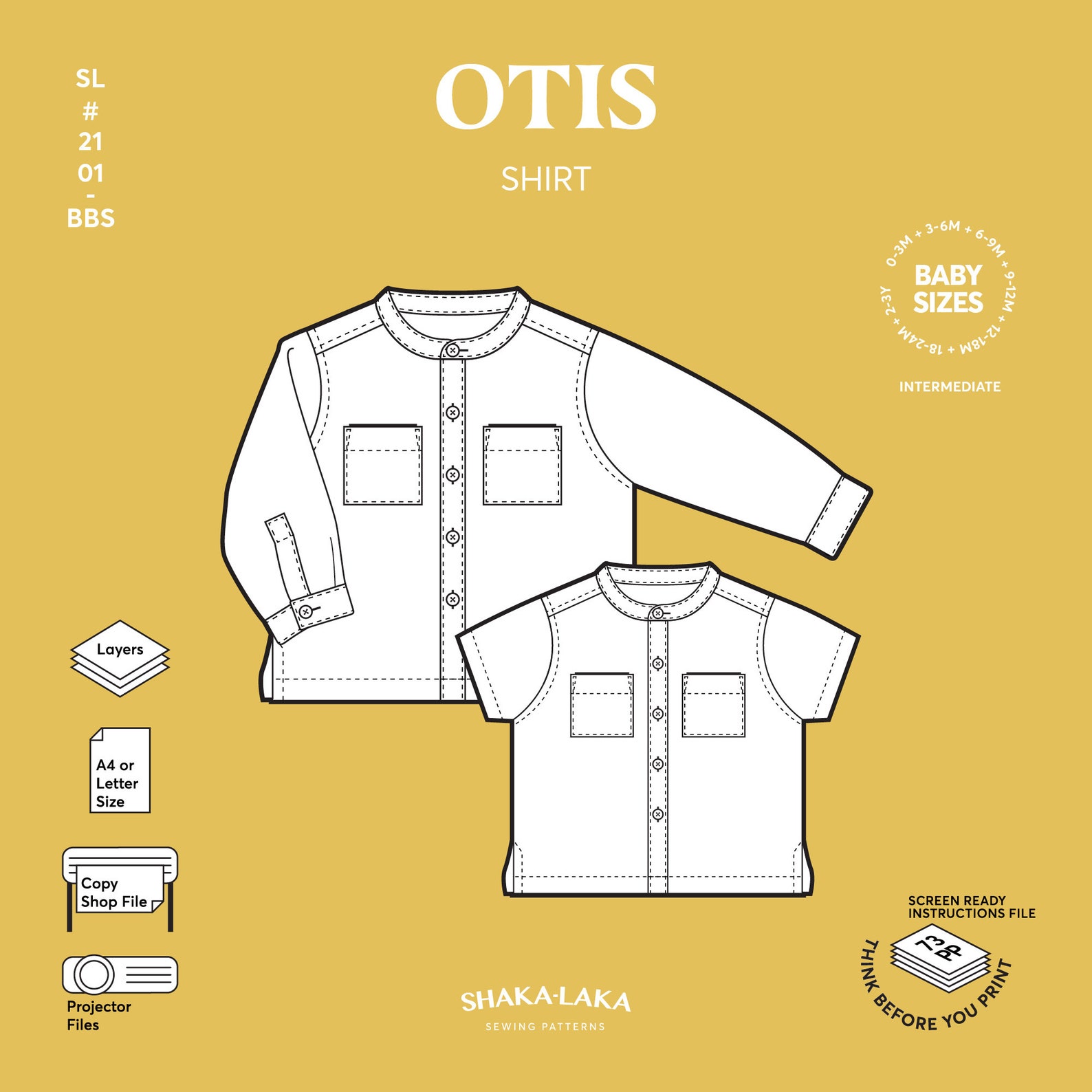 Baby Boy Shirt PDF Sewing Pattern Instant Download Long or Short ...