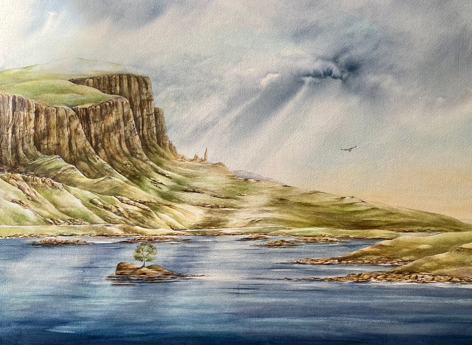 Skye, Storm, Old Man of Storr, Original Watercolour Painting by Norma ...