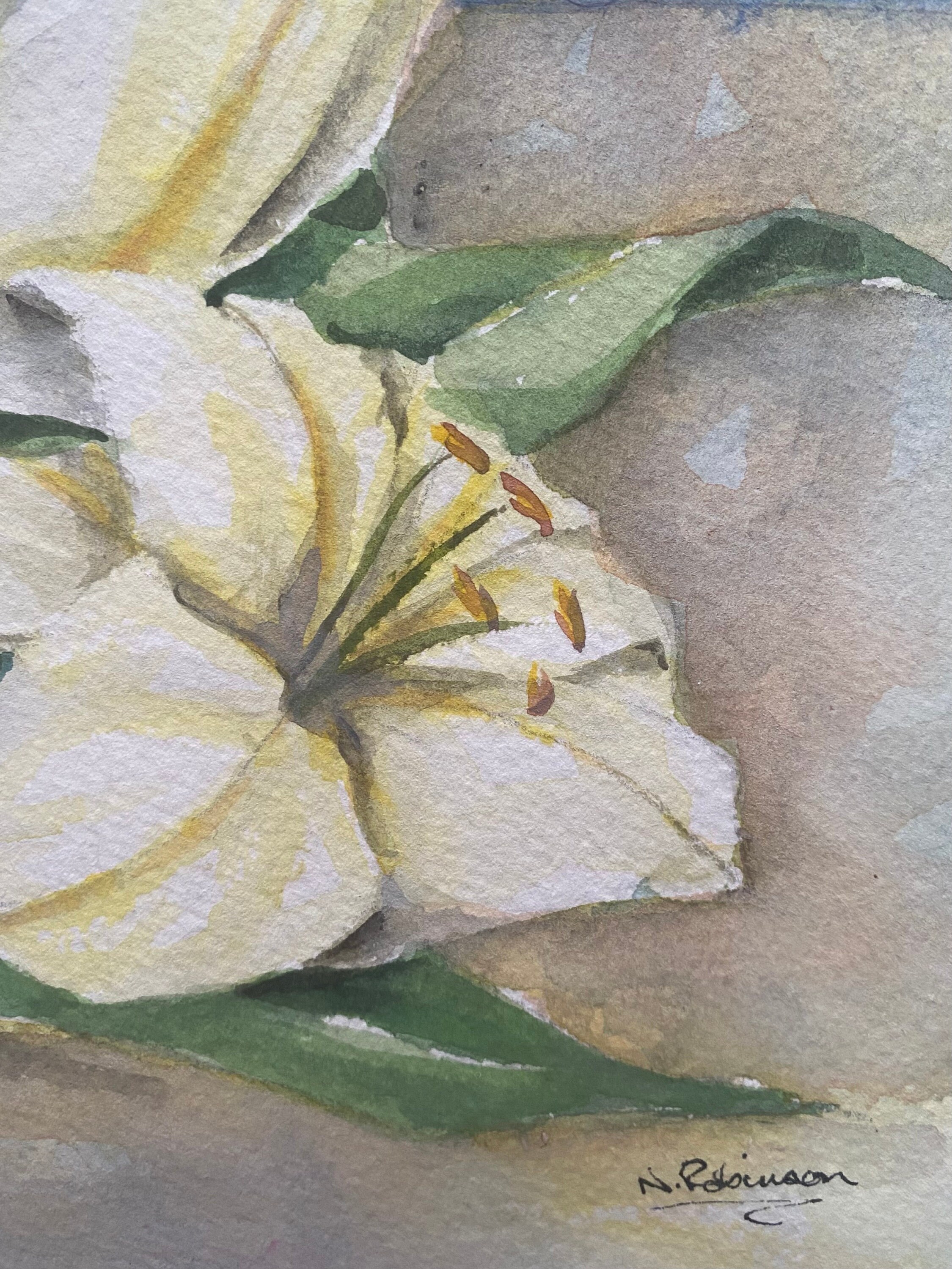 Drei Blumenvasen, Original Aquarell von Norma Robinson - Etsy.de