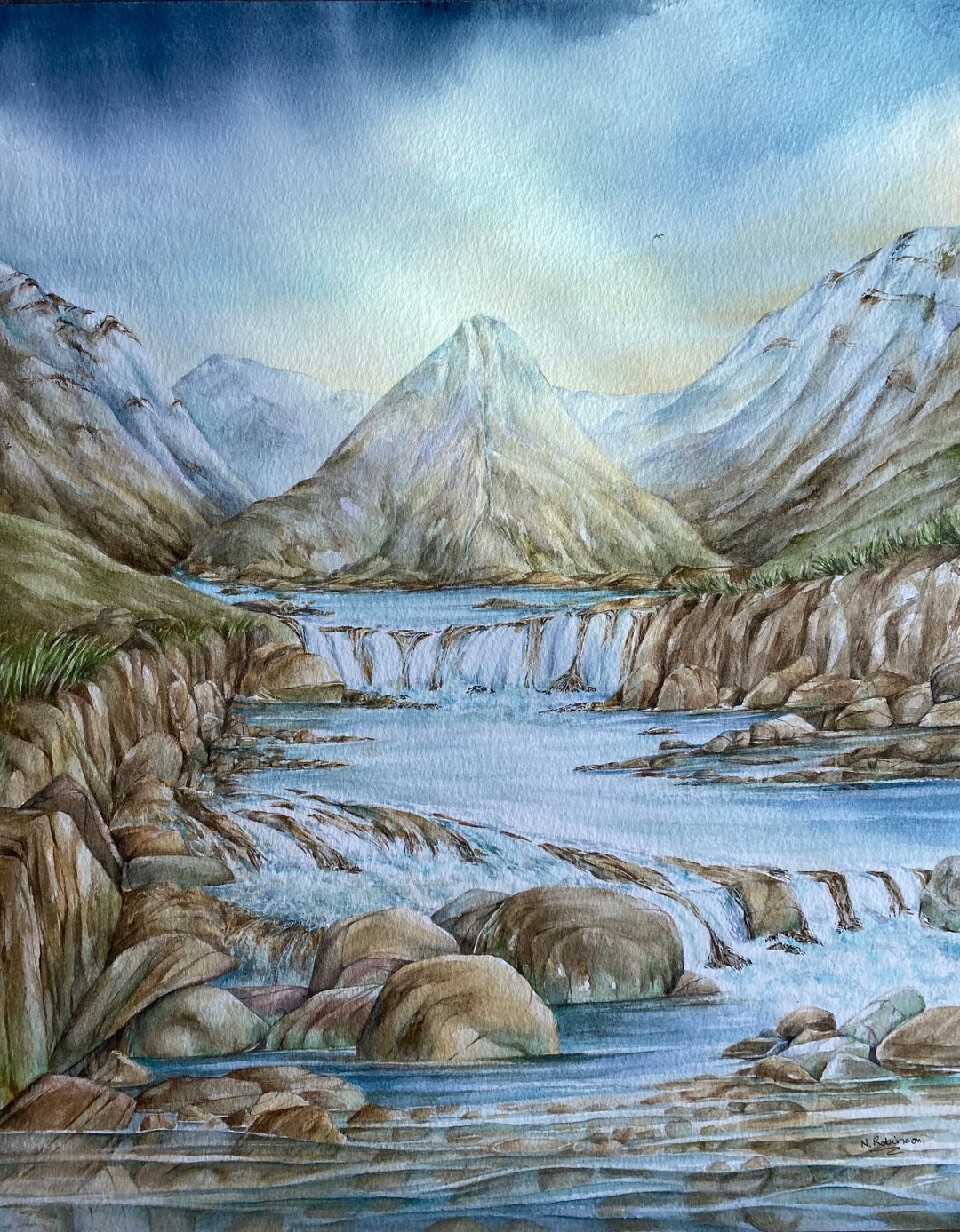 Scottish Landscape, the Fairy Pools, Skye. Original Watercolour ...